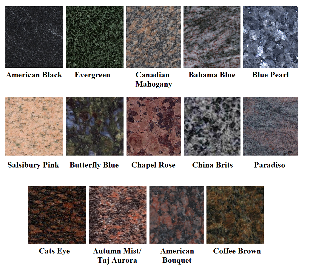 Granite Colors | Brewer Monument Company